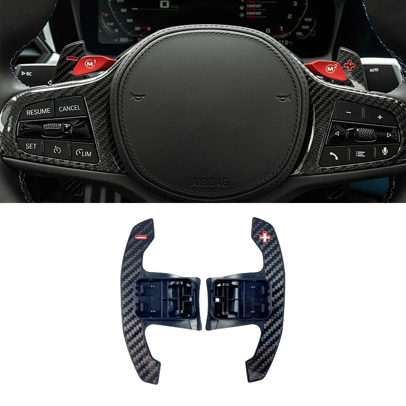 BMW G15/G16 8 Series Twill Carbon Fiber Steering Wheel Paddle Shifter ...