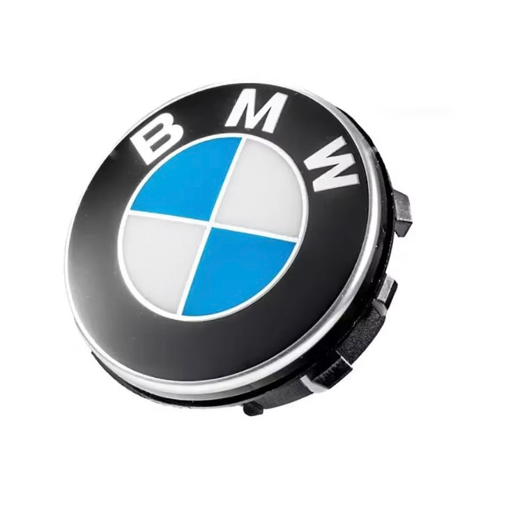 BMW E Chassis Blue / White Floating Wheel Cap Set (68MM) | E60 E90 E91 ...